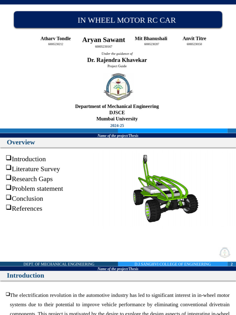 Ipd Presentation Template (Mech Department) | PDF | Electric Vehicle ...
