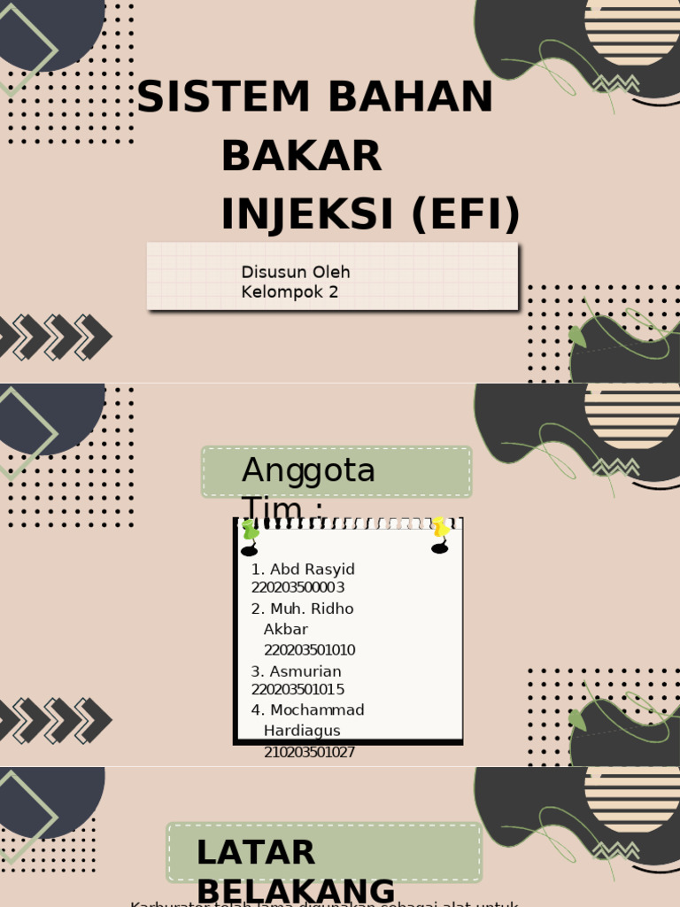Sistem Bahan Bakar Injeksi (EFI) | PDF