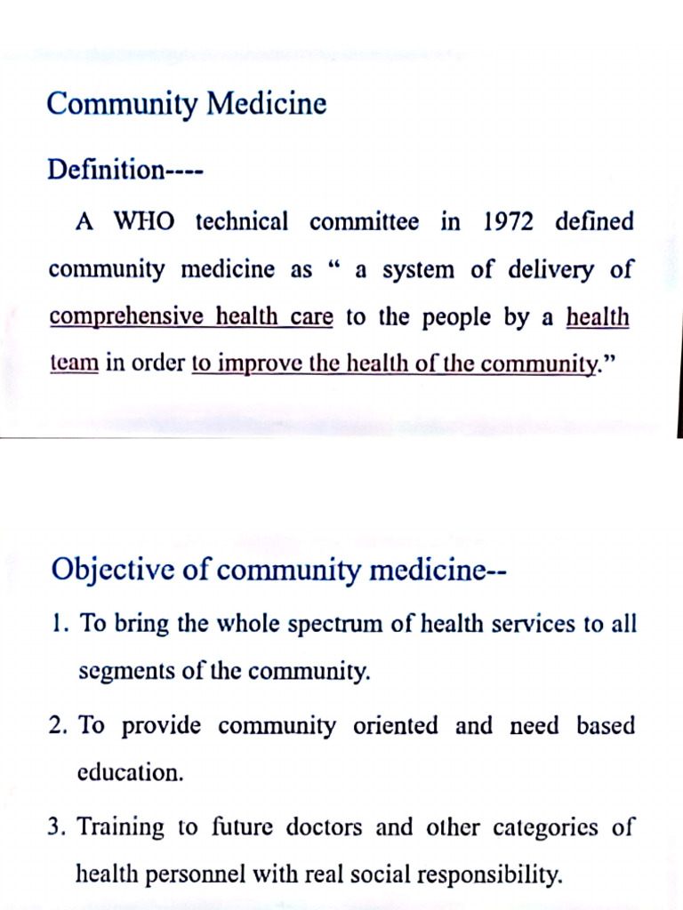 Community Medicine Lecture Class 1 | PDF