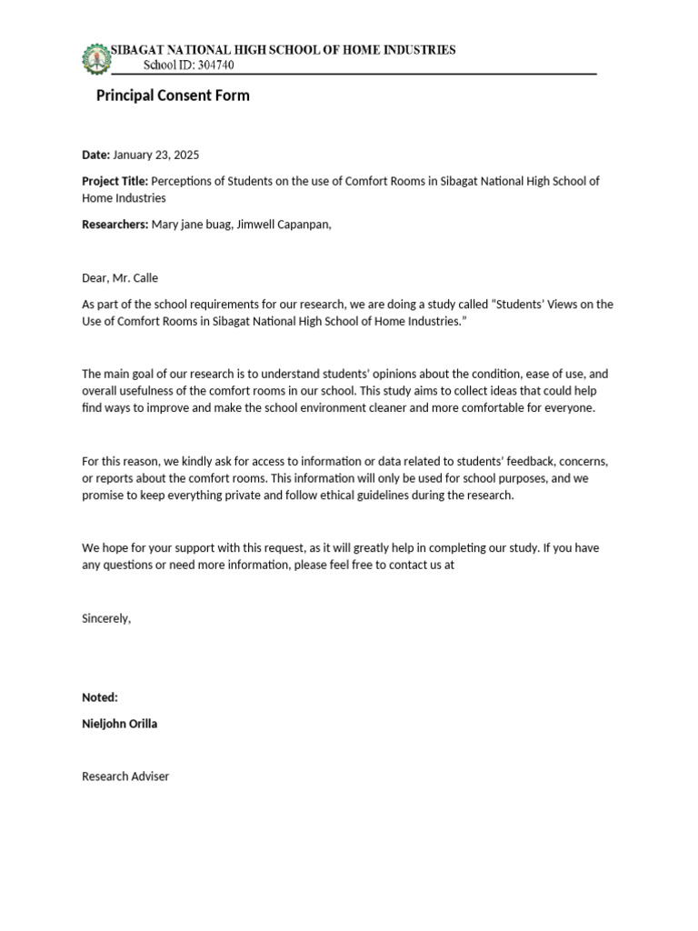 Principal Consent | PDF