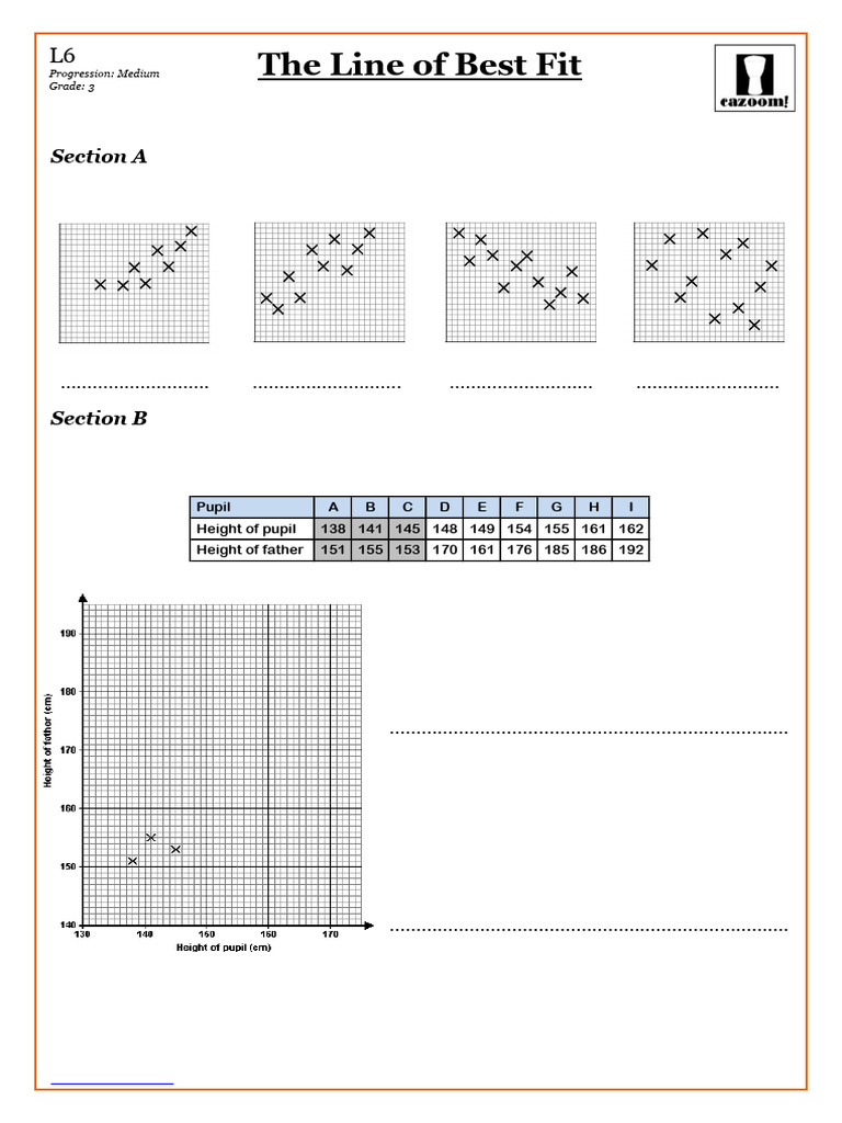 Statistics. Level 6. Scatter Graphs. The Line of Best Fit | PDF | Scatter Plot | Statistics