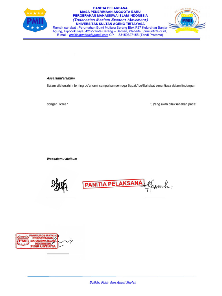 001 - Surat Permohonan Pemateri Dede Ridho SM, MPd-1 | PDF