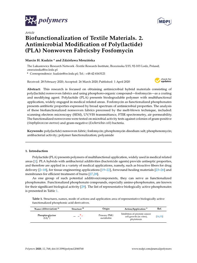 polymers-12-00768-v2 | PDF | Microbiology