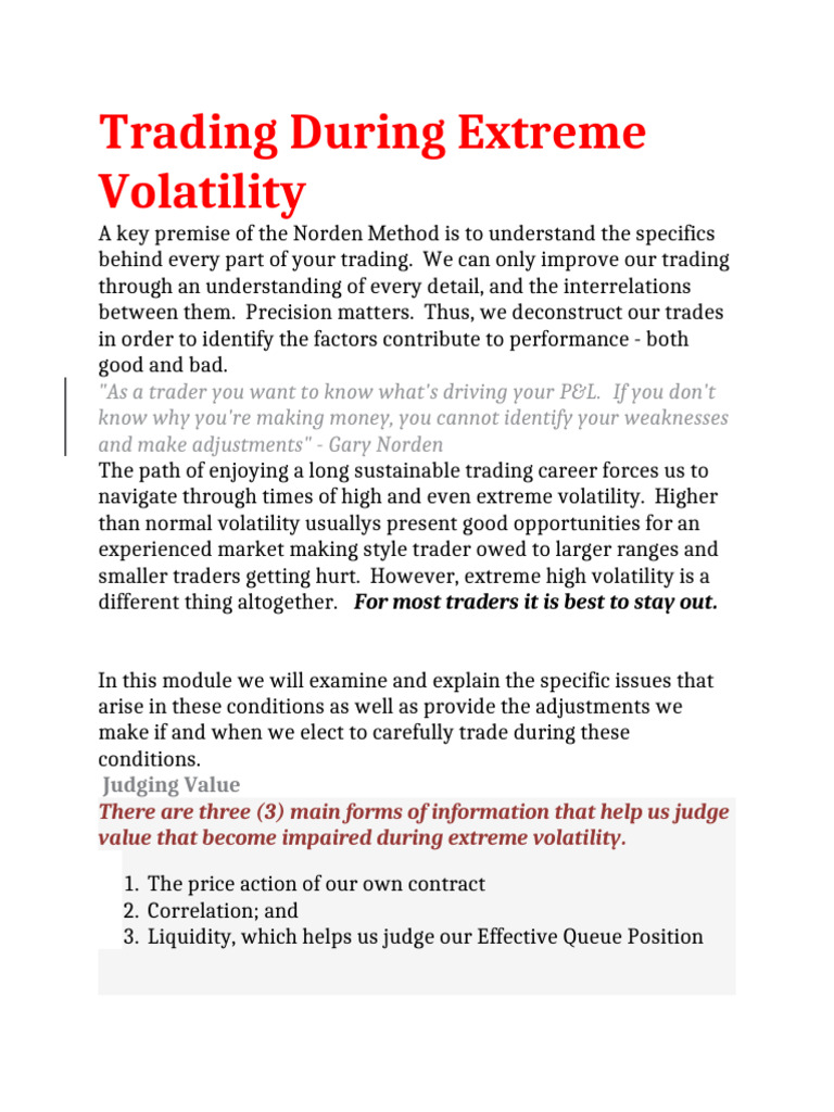 13.trading During Extreme Volatility | PDF | Market Liquidity | Volatility (Finance)