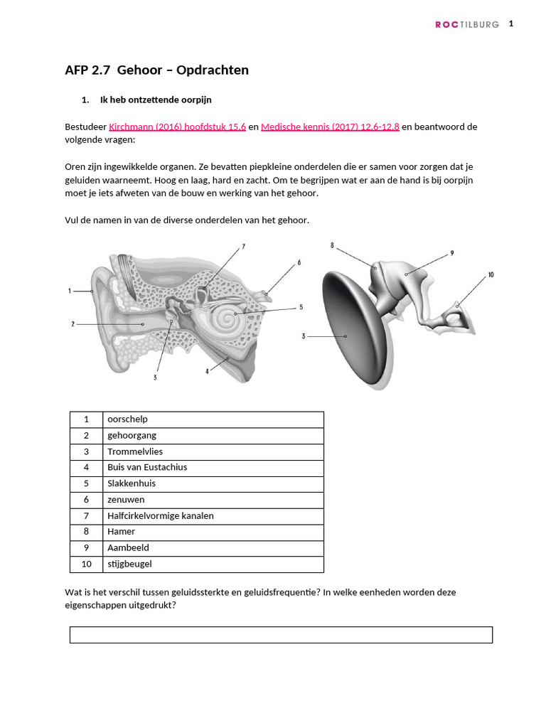 AFP 2.7 Gehoor - Opdrachten | PDF