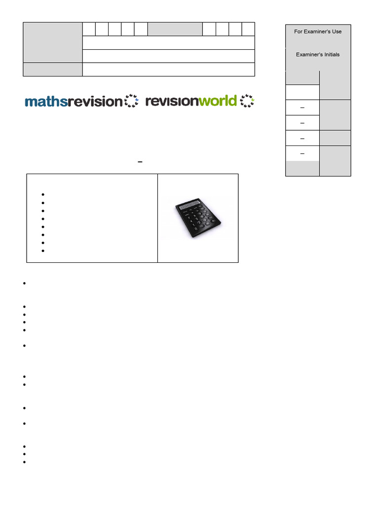 GCSE Maths Practice Paper - Fractions | PDF