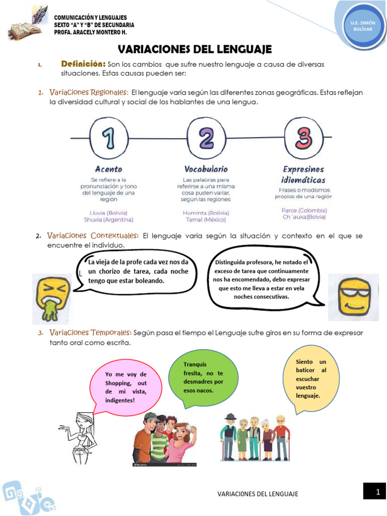 Variaciones y Vicios del Lenguaje | PDF | Comunicación | Aprendizaje