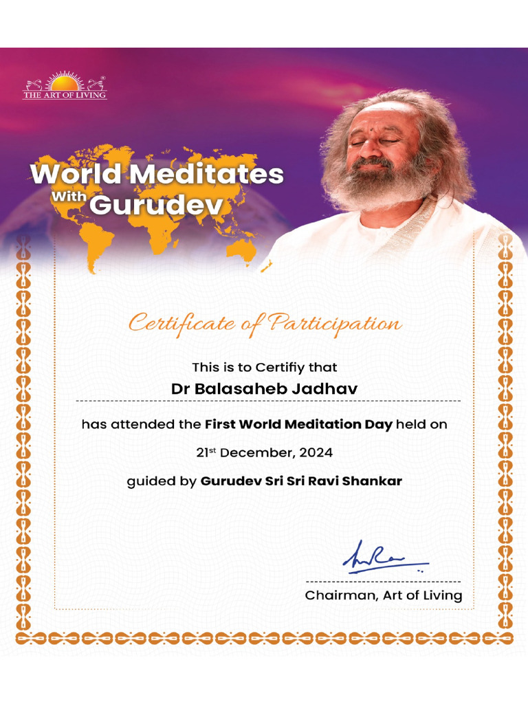Meditation Certificate | PDF