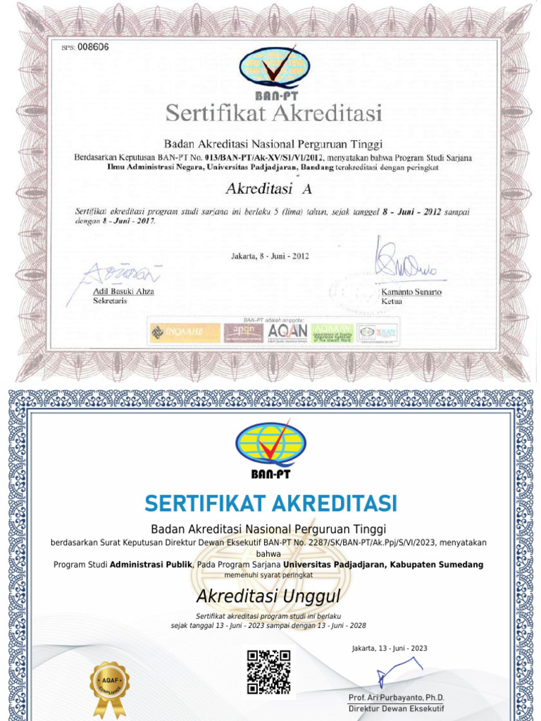 Akreditasi Adm - Publik Unpad | PDF