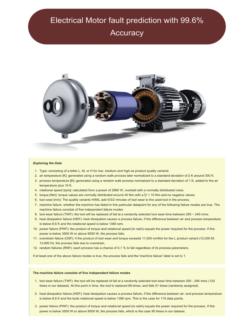 Electrical Motor Fault Prediction AI | PDF | Fault (Geology) | Normal ...