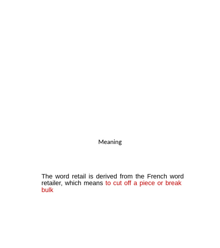 Understanding the Meaning of Retail | PDF
