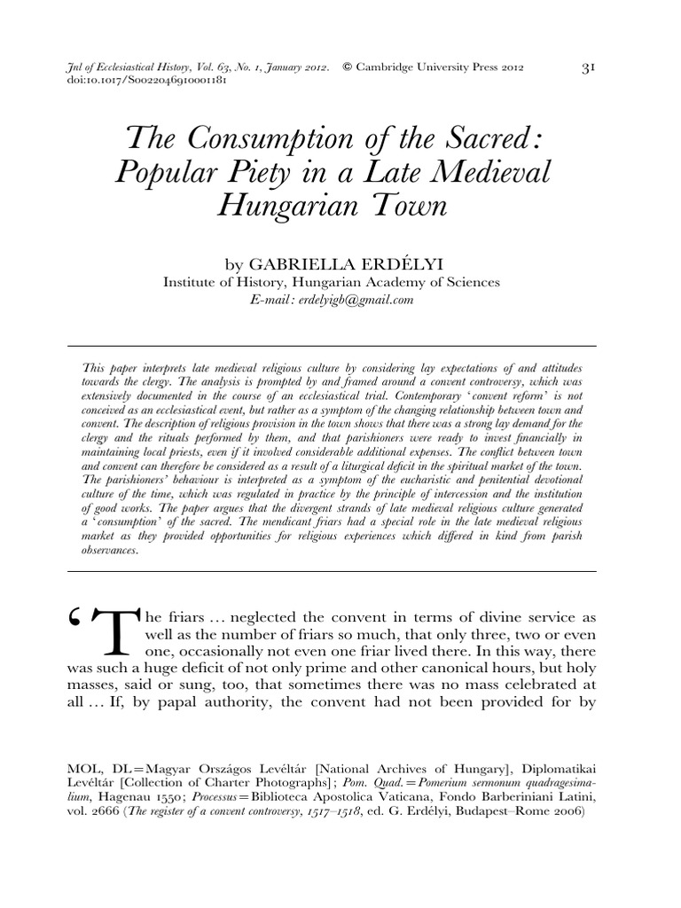 Consumption of The Sacred Popular Piety | PDF | Penance | Clergy