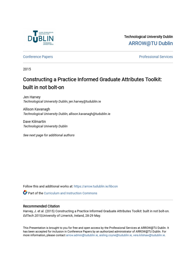 Constructing A Practice Informed Graduate Attributes Toolkit - Bui ...