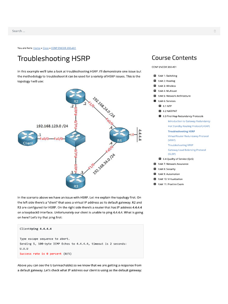 Troubleshooting HSRP | PDF
