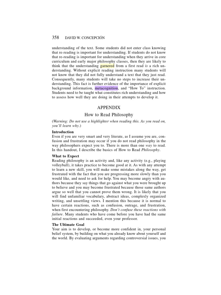 Concepcion04-How To Read Appendix | PDF | Reason | Argument