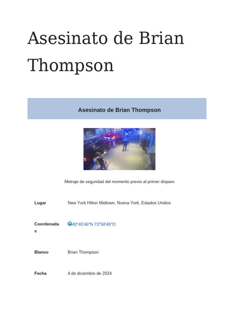 Asesinato de Brian Thompson | PDF