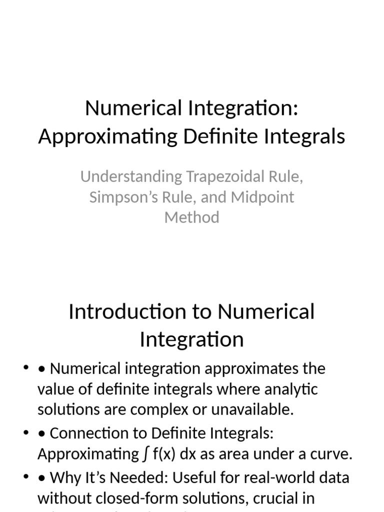 Numerical Integration Methods Explained | PDF