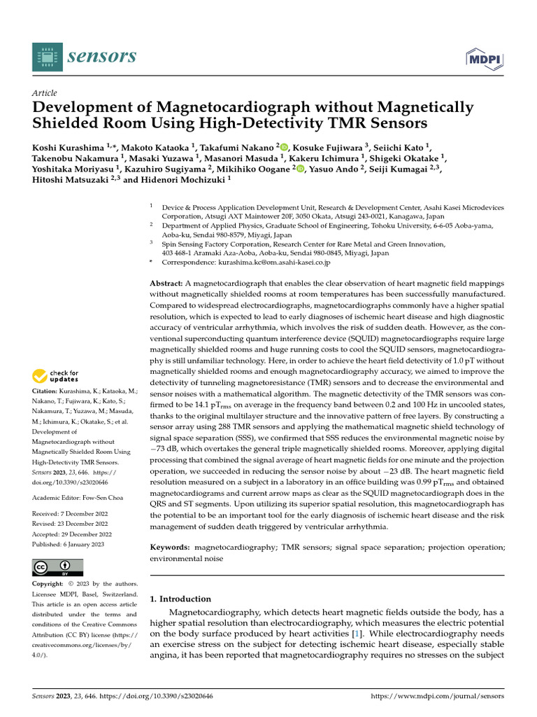 Development of Magnetocardiograph Without Magnetically Shielded Room ...