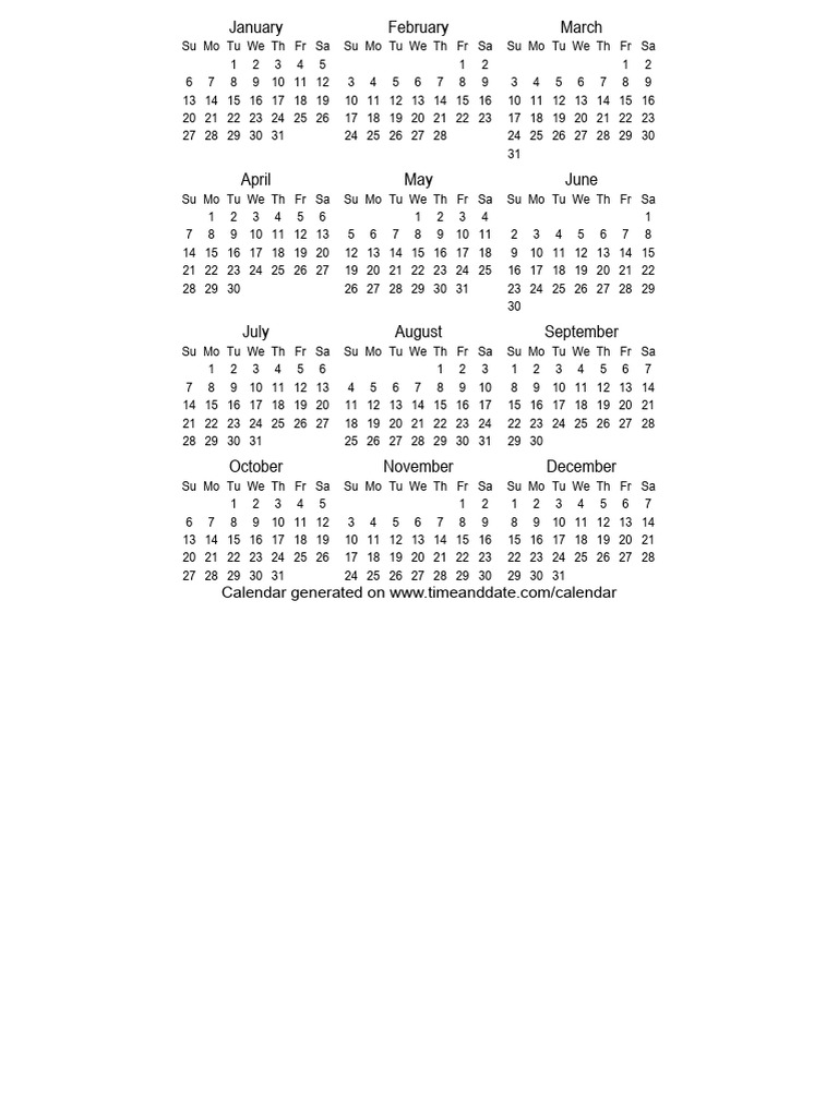 Year 2019 Calendar - Brazil | PDF