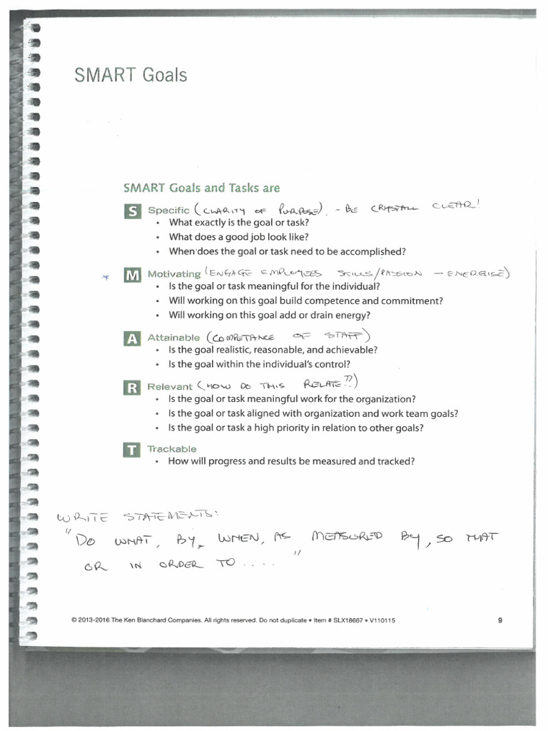 SL2 - Blanchard - Setting SMART Goals | PDF