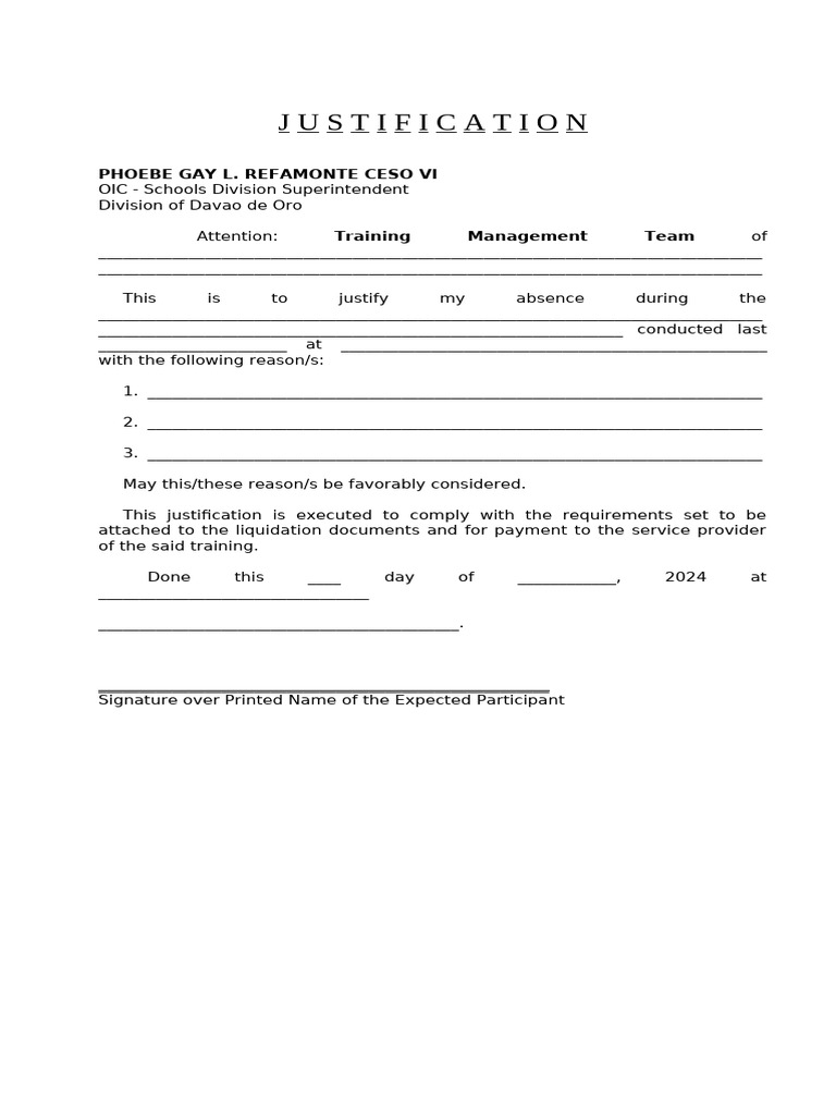 Absence Justification Request | PDF