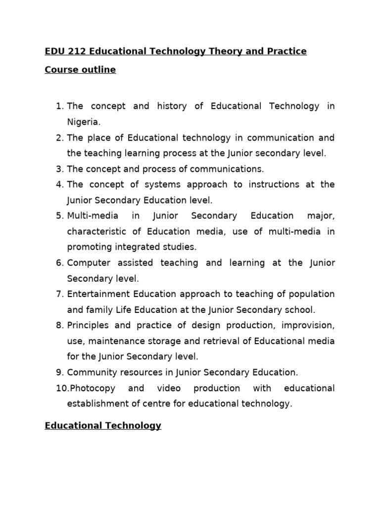 EDU 212 Educational Technology Theory and Practice | PDF ...