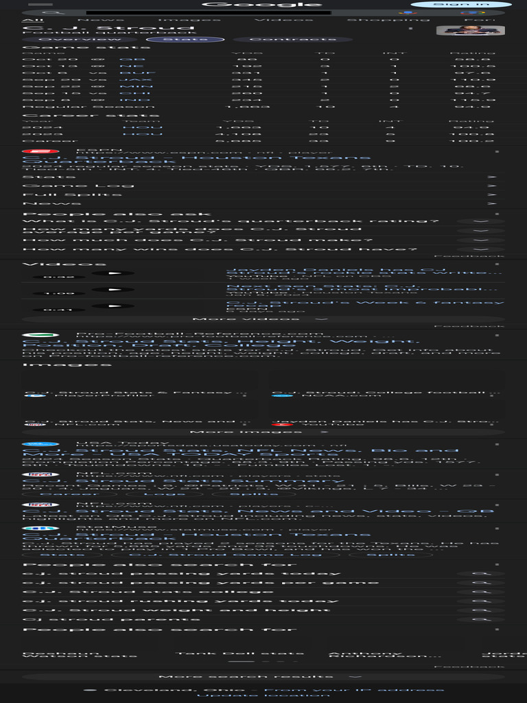 CJ Stroud Stats - Google Search | PDF | National Football League Teams ...