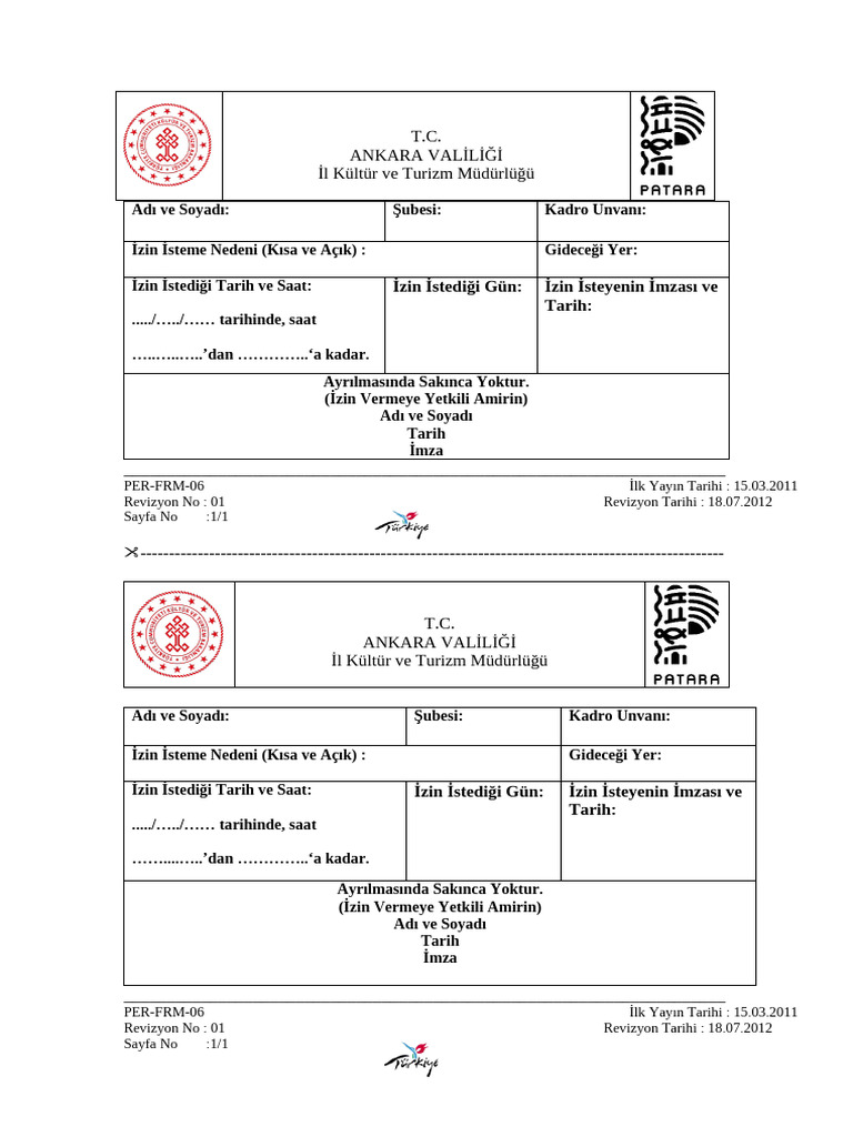 Saatlik+Izin+Formu | PDF