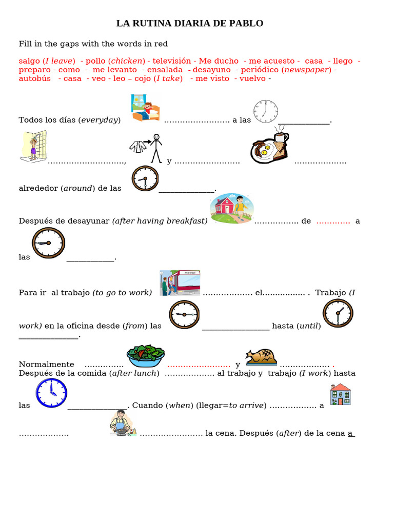 Rutina Diaria de Pablo para Niños | PDF