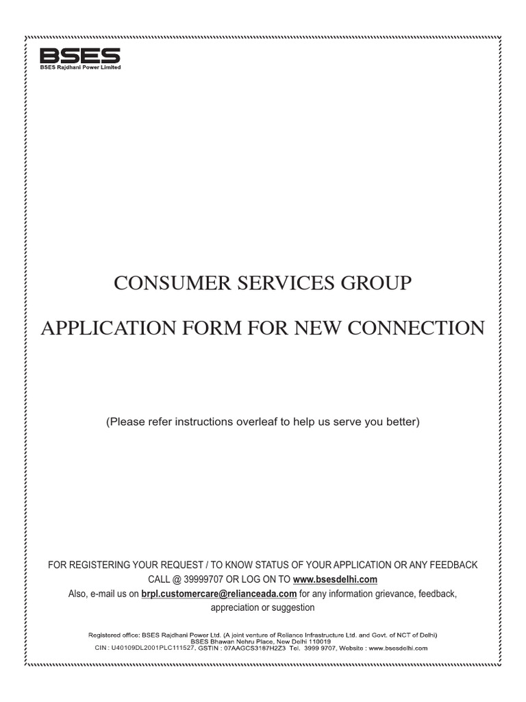 BSES New Connection Application Guide | PDF | Indemnity