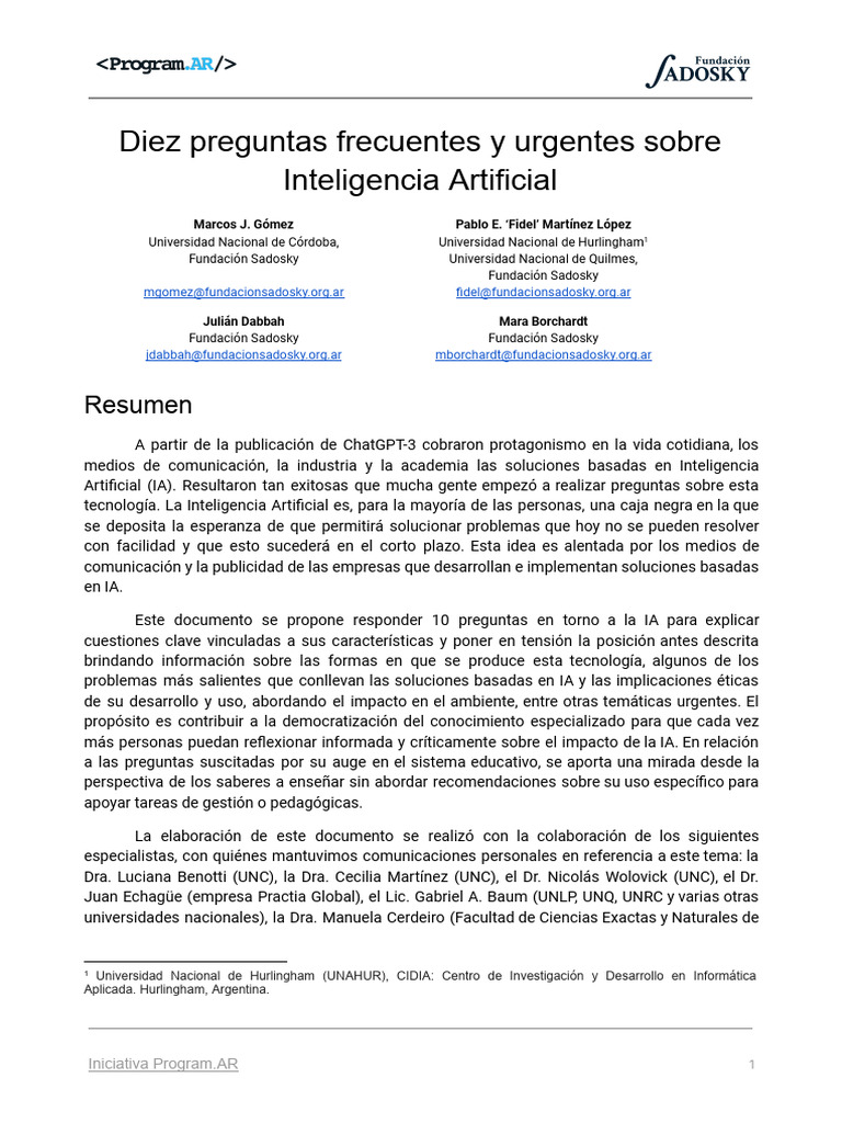 Preguntas Frecuentes sobre IA | PDF | Inteligencia artificial ...