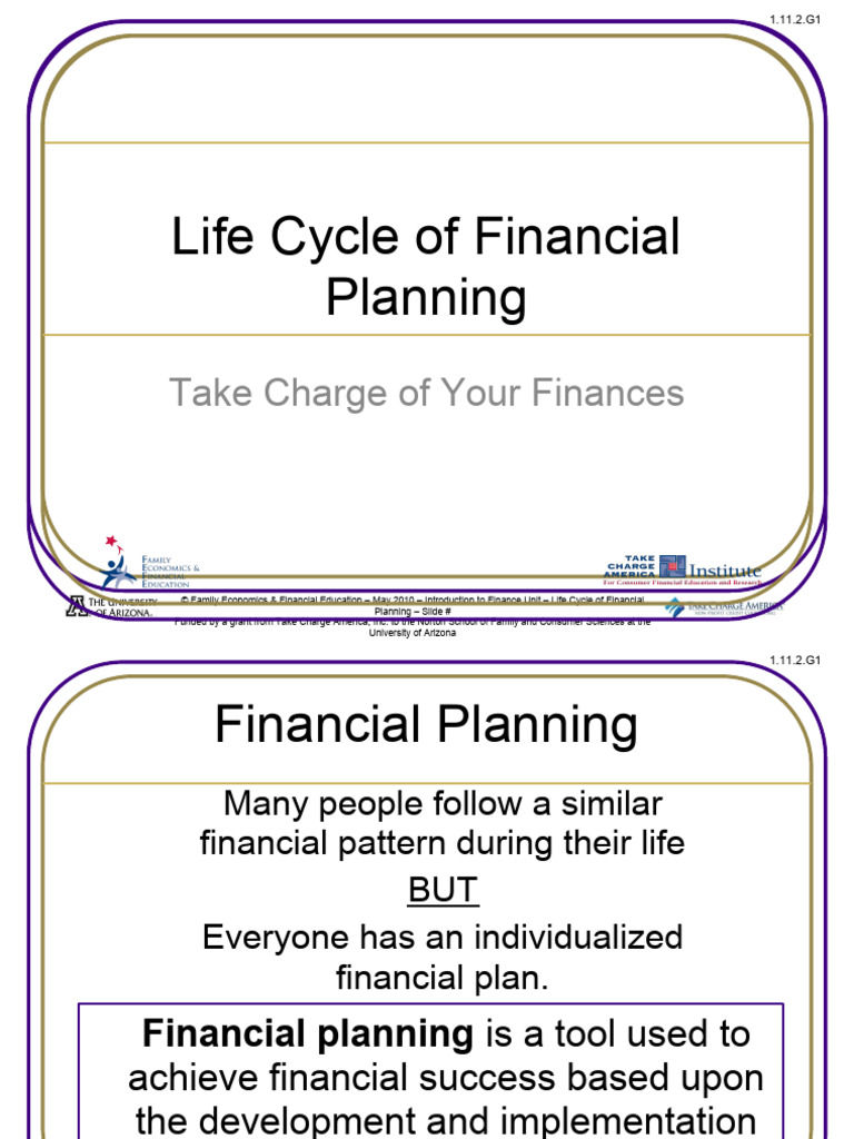 1.11.2.g1 Life Cycle of Financial Planning | PDF | Wealth | Taxes