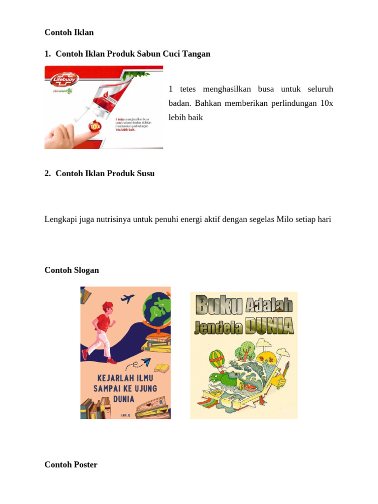 Contoh Iklan Produk Sabun dan Susu | PDF
