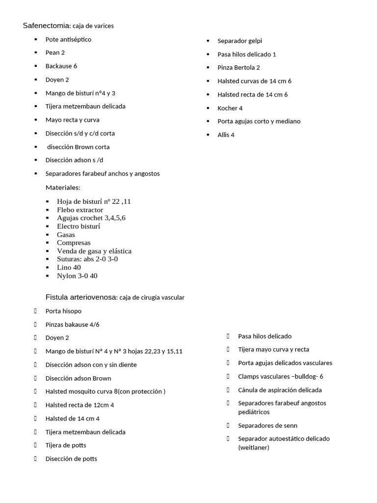 Safenectomia y FAV | PDF