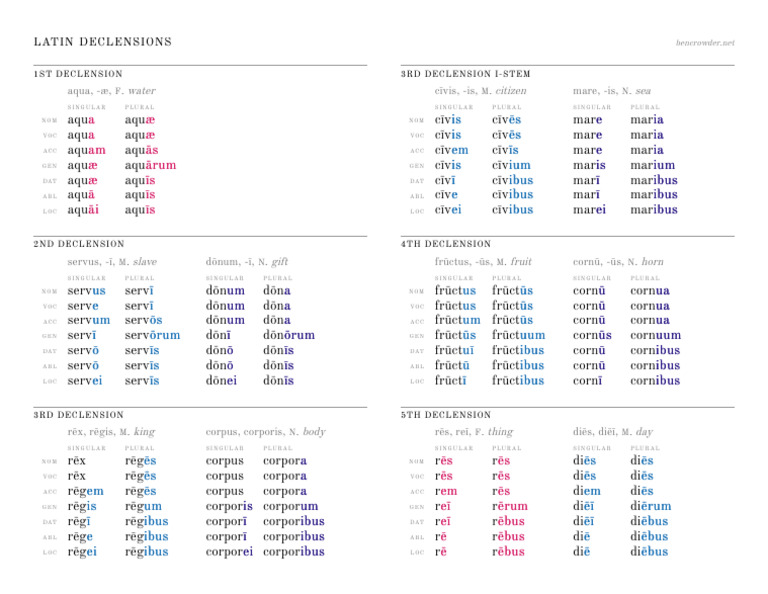 Latin Declensions | PDF