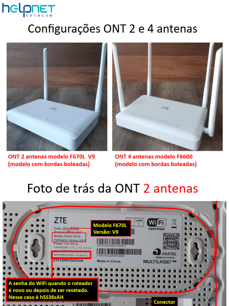 Configuração de ONTs F670L e F6600 | PDF | Roteador (informática ...