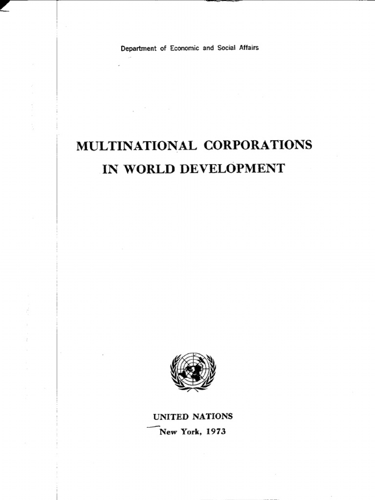 Multinational Corporations and Development | PDF | Foreign Direct ...