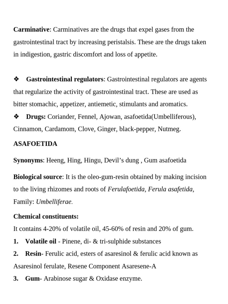 Carminative Containining Crude Drugs | PDF | Coriander | Nutmeg