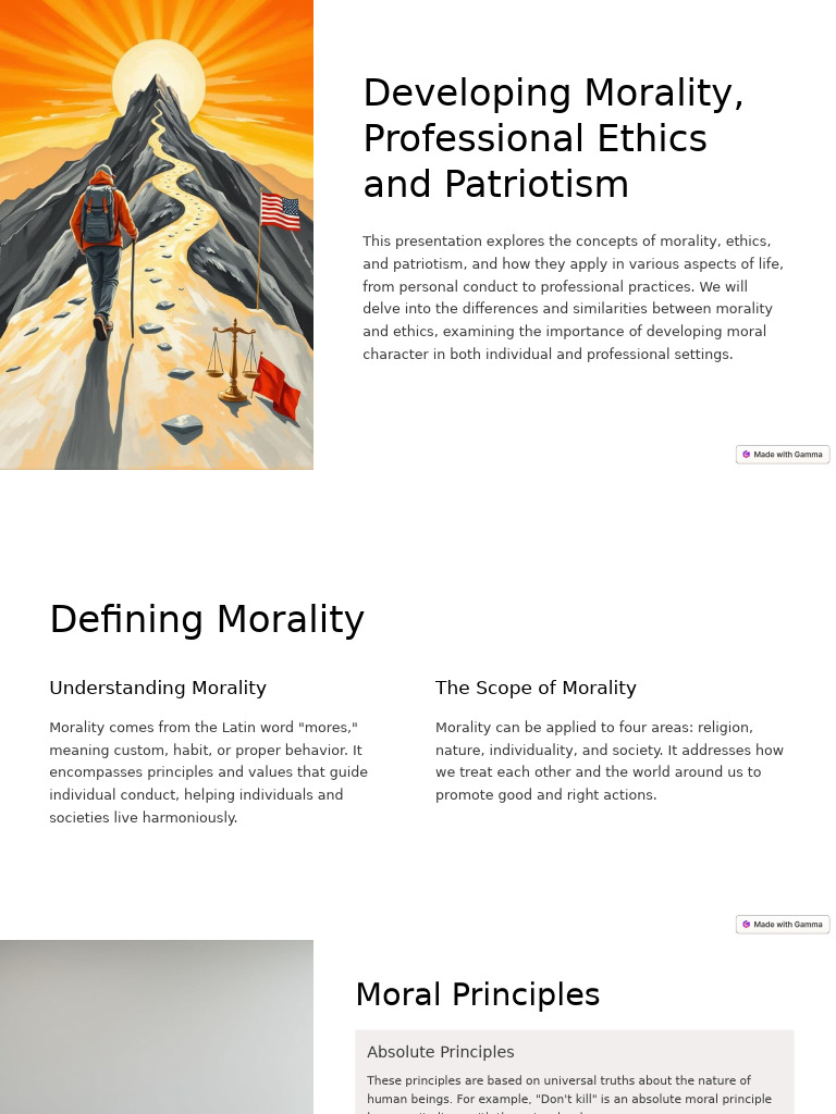 Developing Morality Professional Ethics and Patriotism | PDF | Morality | Liberal Arts Education