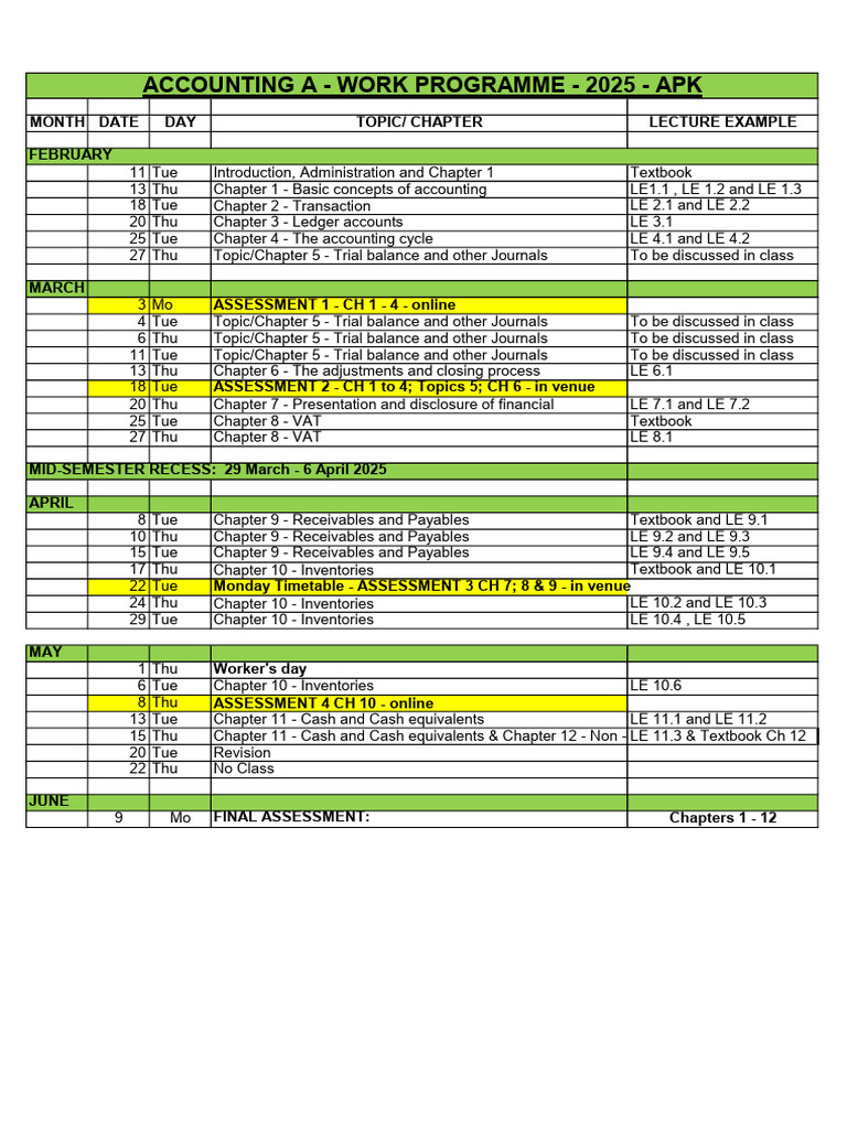 ADMS 1010 Assignment 5 Schedule | PDF | Business | Business Economics