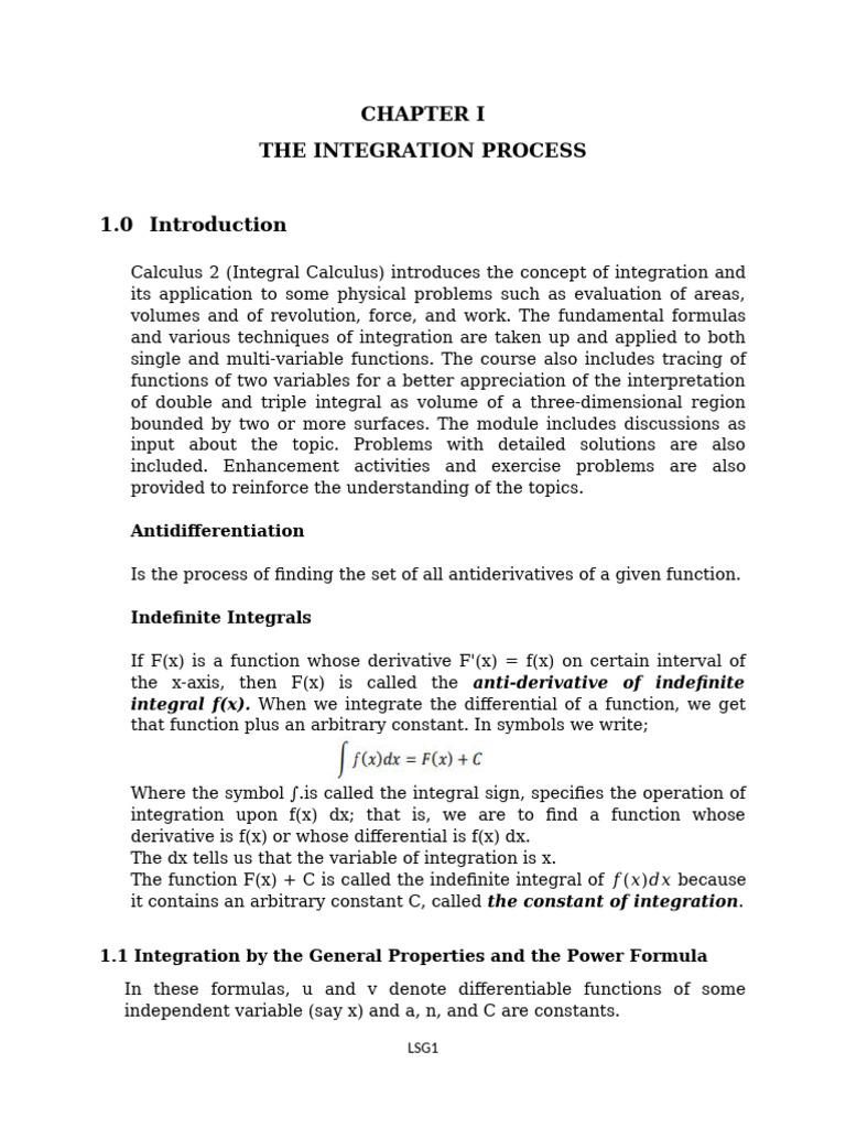 Chapter i Integral Calculus | PDF | Integral | Function (Mathematics)