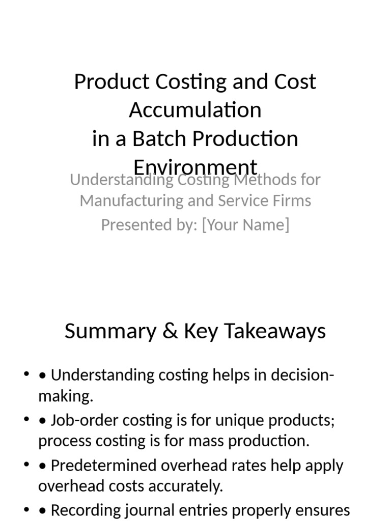 Product Costing Presentation | PDF