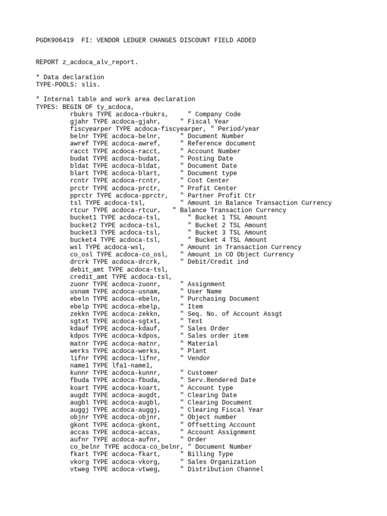 Vendor Ledger Discount Field Update | PDF | Computing | Software ...