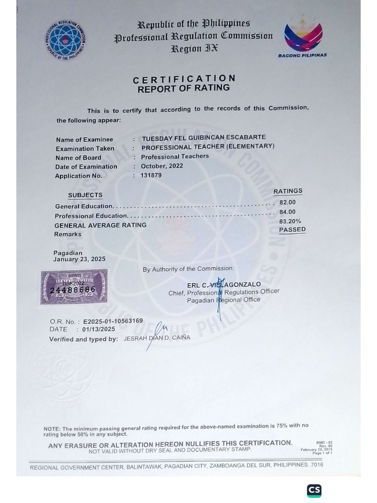 CERTIFICATE OF RATING - Copy | PDF