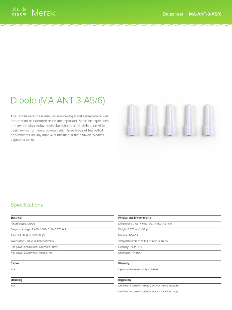 Dipole Antenna for Schools & Hotels | PDF