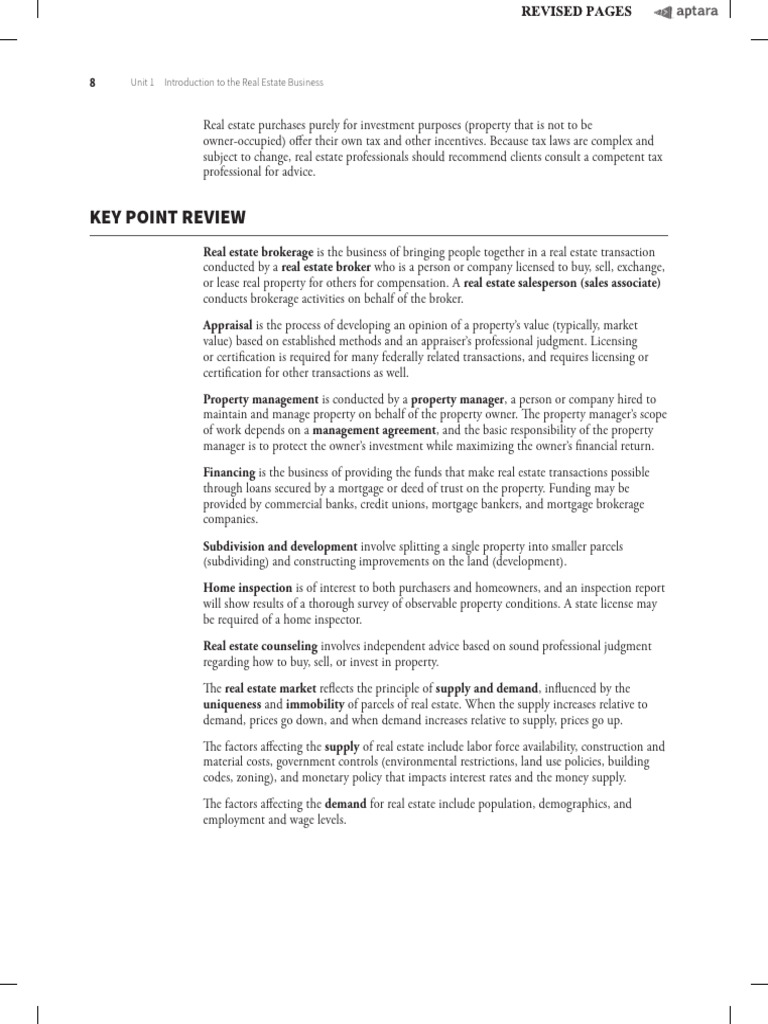 Unit1 MREP GA Key Point Review | PDF | Real Estate | Mortgages