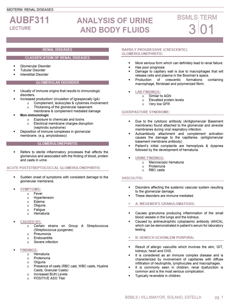 Overview of Renal Diseases and Disorders | PDF | Kidney | Kidney Disease