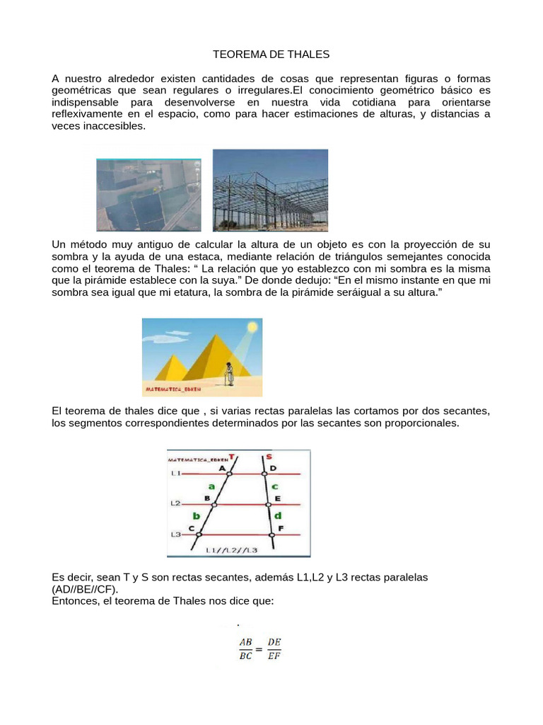 Teorema de Thales | PDF