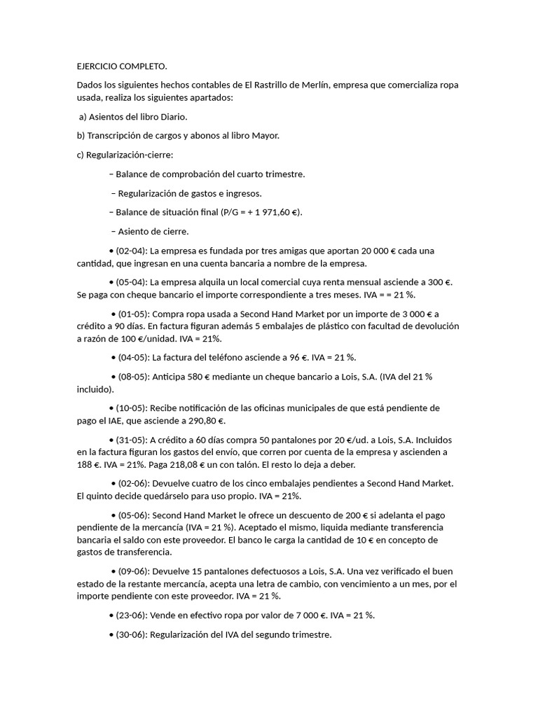 EJERCICIO COMPLETO | PDF