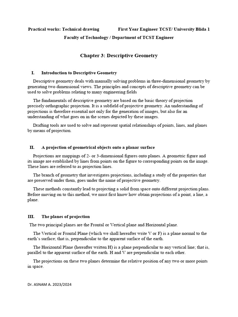 Chapter III Descriptive geometry | PDF | Geometry | Classical Geometry